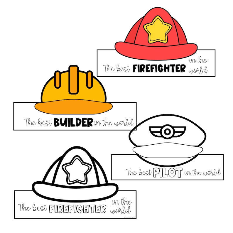 Community Helper Hat Crafts: Role Play Headbands (printable, Editable ...