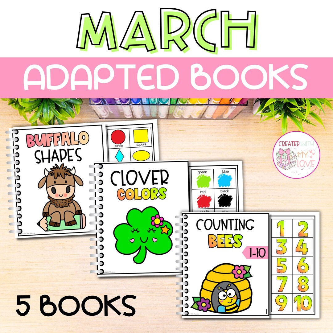 March Adapted Books for Special Education Homeschool Matching Colors ...