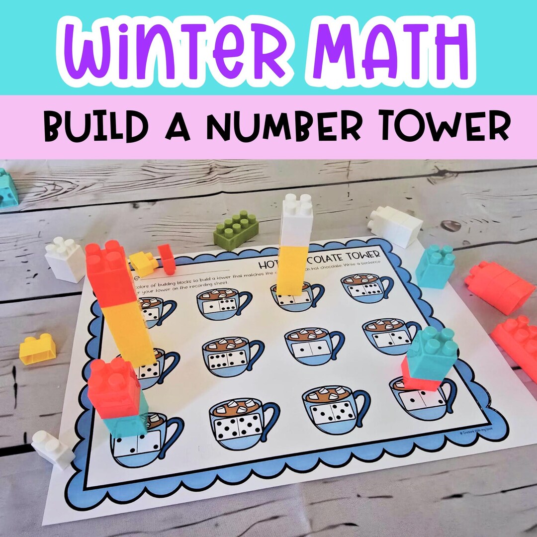 Winter Number Towers to 10 Counting Mats Preschool Kindergarten Math ...