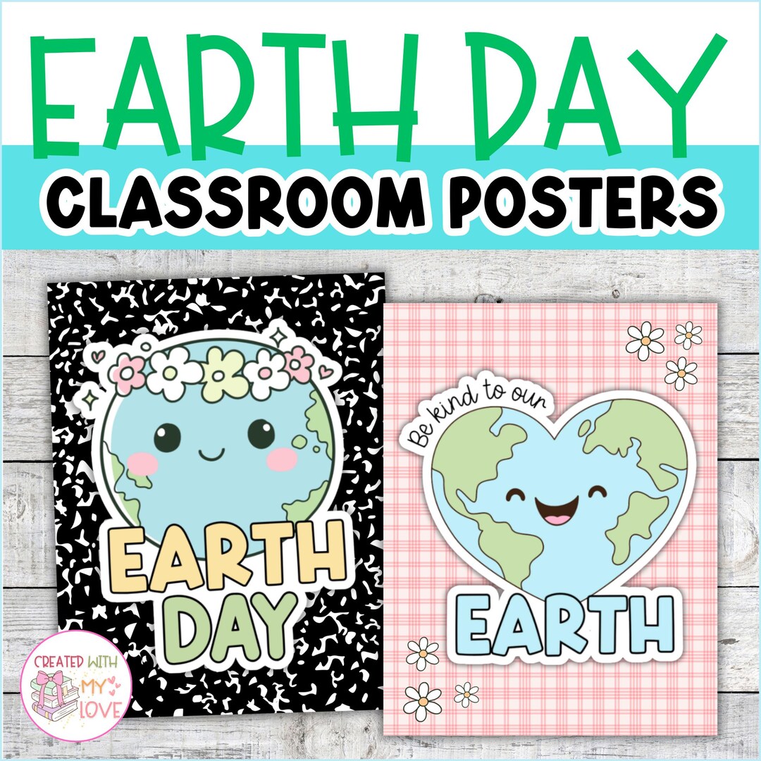 Earth Day Classroom Posters | Composition Notebook Bulletin Board Decor ...