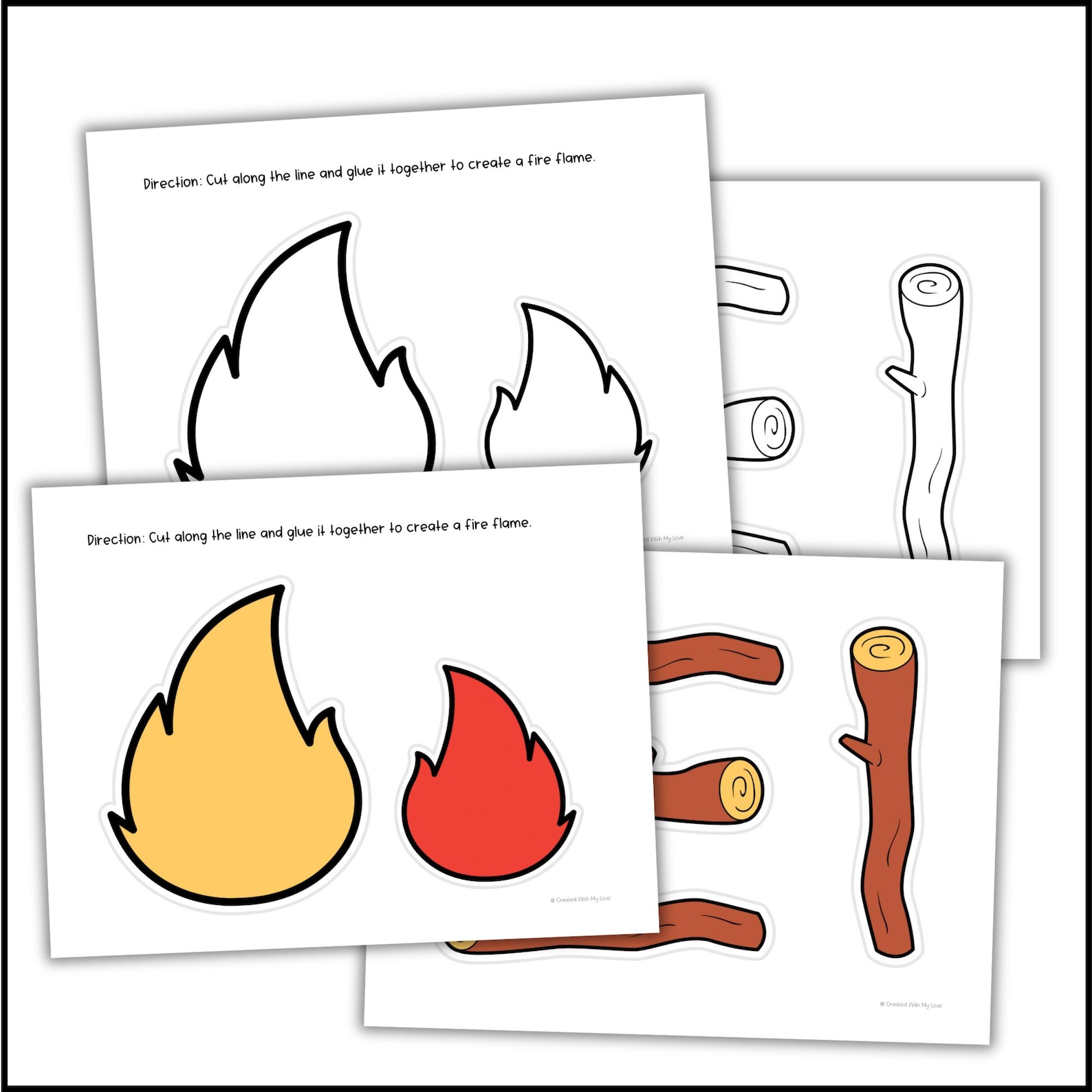 Campfire Name Craft Activity: Editable Letter Recognition - Etsy