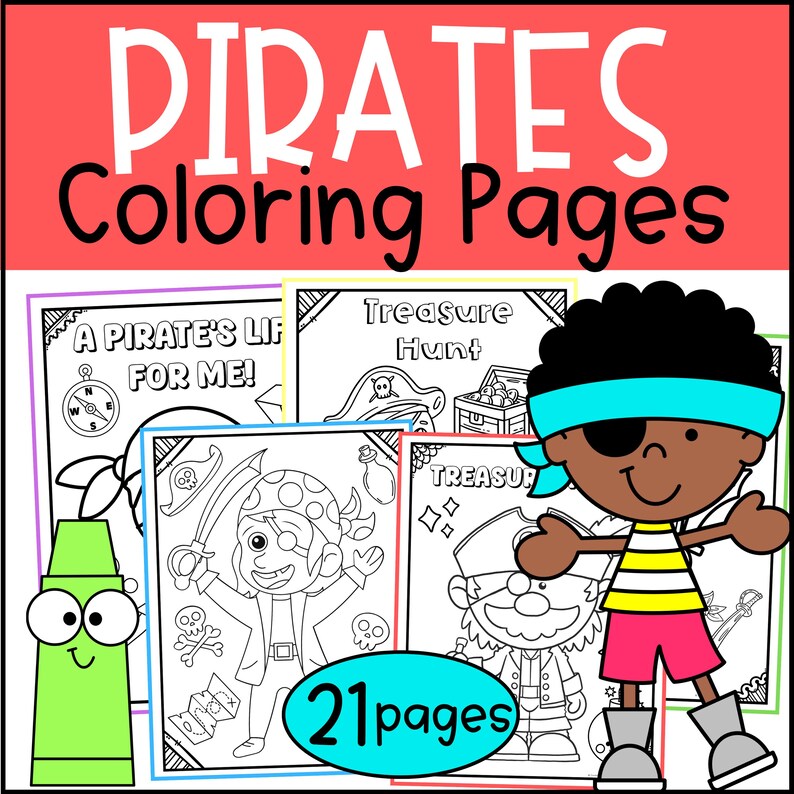 Pirate Coloring Pages: Fun Activity Sheets for Preschool & Kindergarten ...