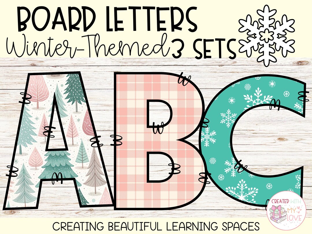 Winter Snowflake Bulletin Board Letters: January Classroom Decor ...