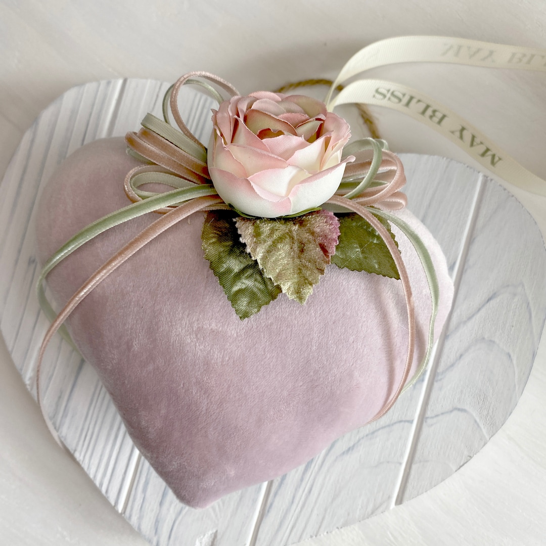Velvet Heart Sachet: Rose Decor, Velvet Ribbons - Etsy