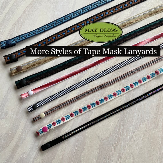 Embroidered mask lanyard mask holder with snap button | Etsy