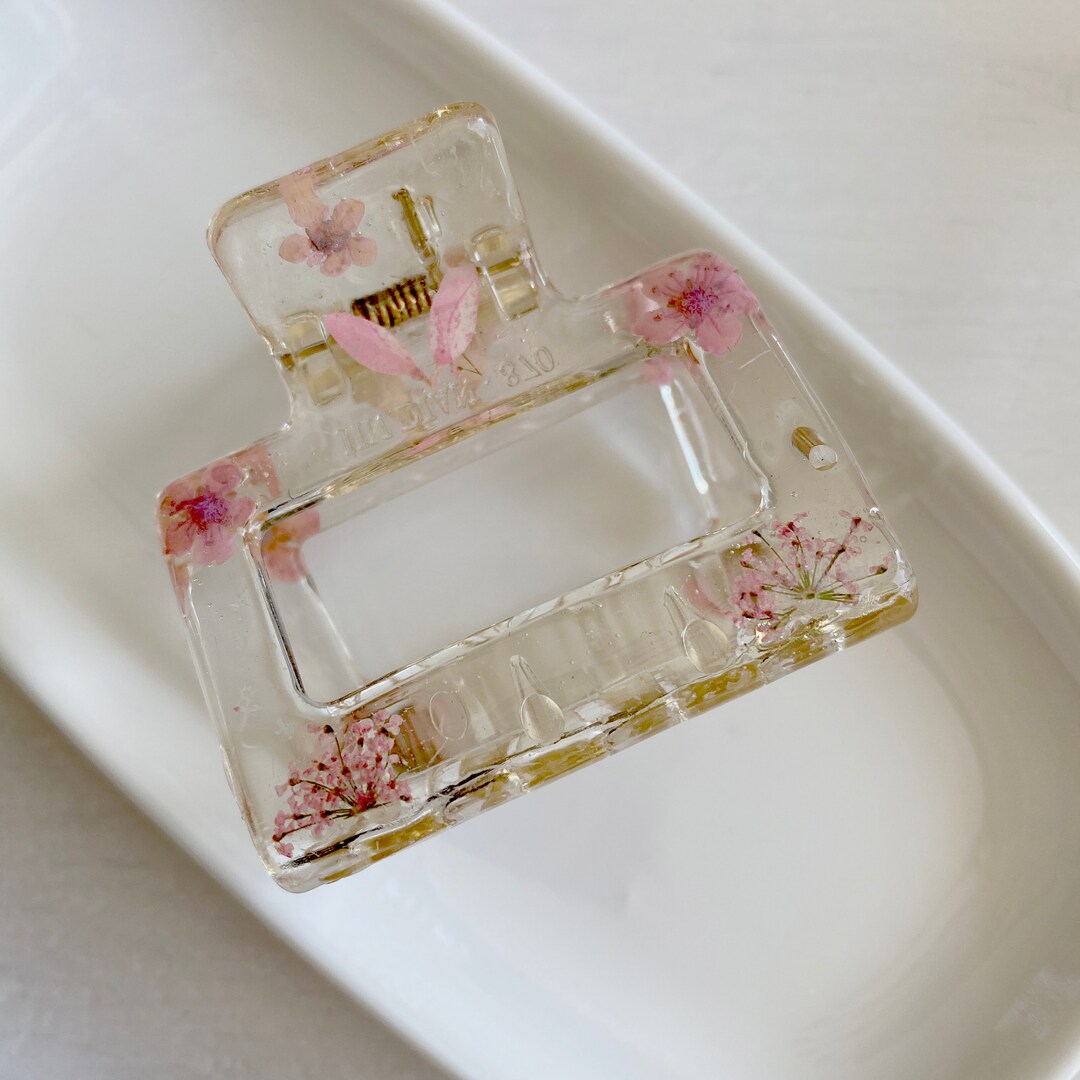 Real Dried Flowers Hair Claws, Resin Hair Claws - Etsy