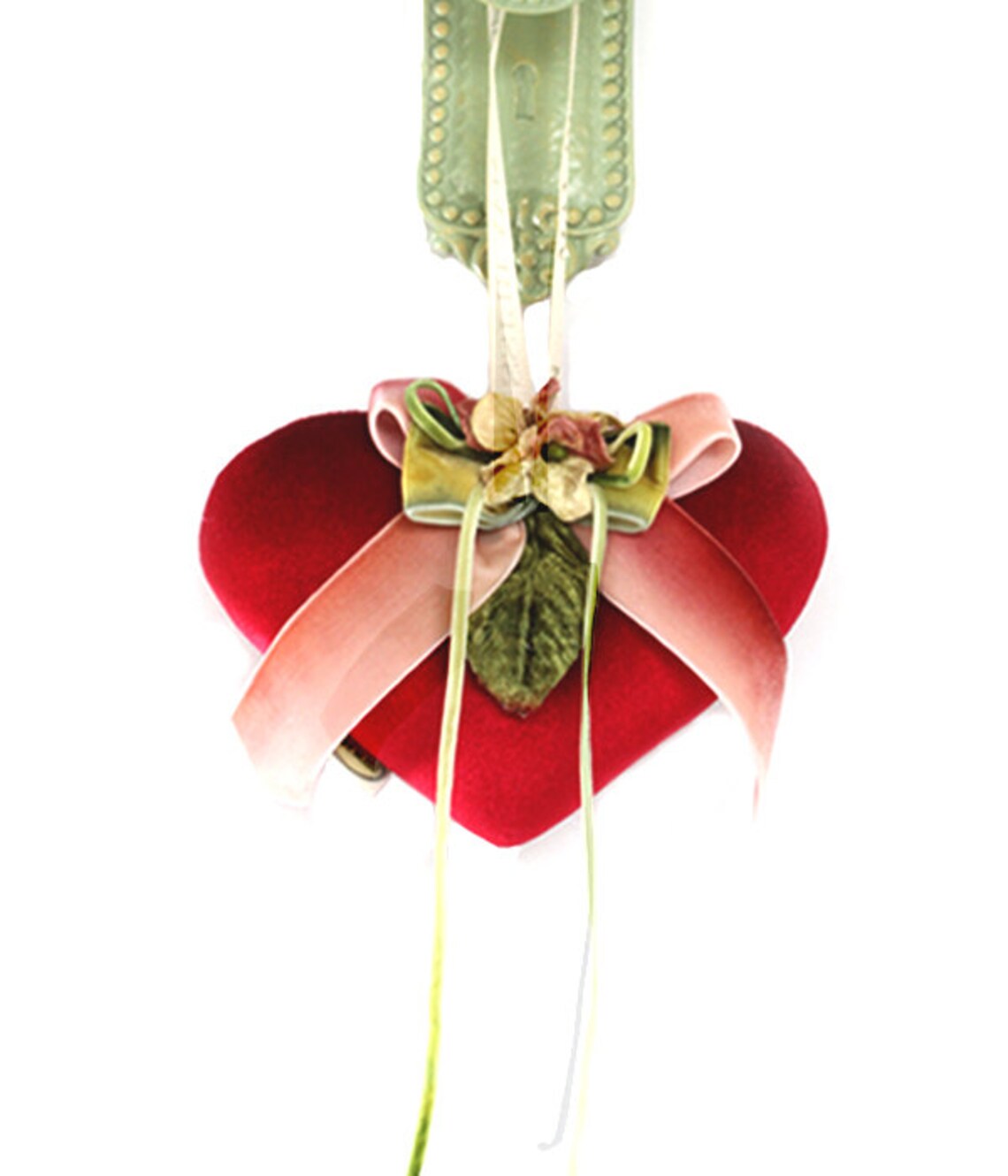 Velvet Heart Sachet With Velvet Flowers red Handmade Rose - Etsy