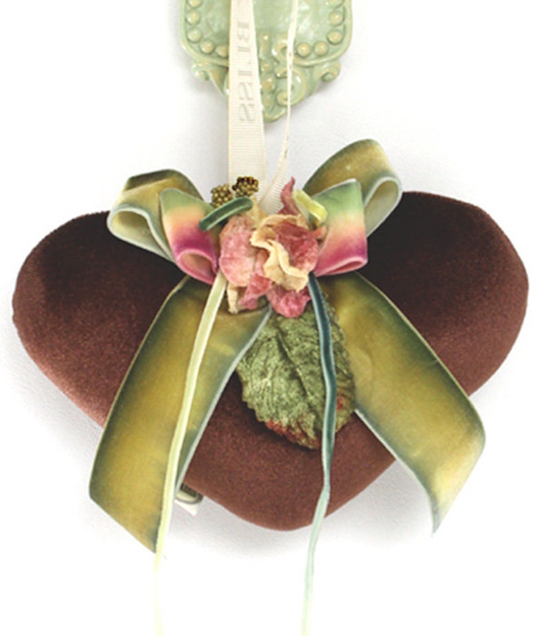 Handmade Rose Scented Velvet Heart Sachet With Velvet Flowers - Etsy