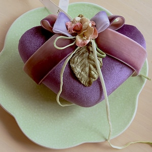 Velvet Heart Sachet With Velvet Flowers, Handmade Rose Scented Heart ...