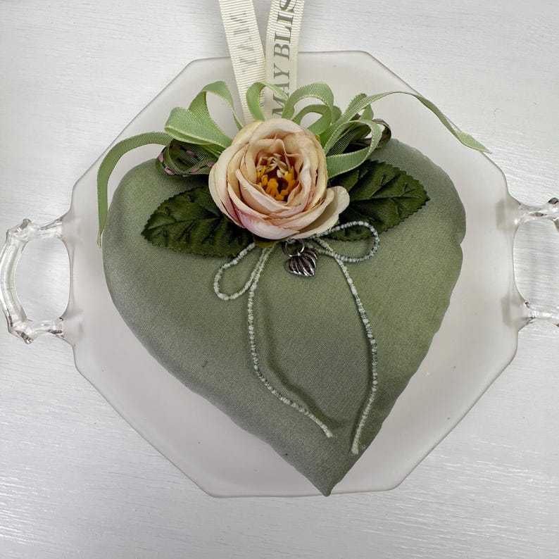 Silk Heart Sachet: Rose Charm, Victorian Decor, Aromatherapy Gift - Etsy