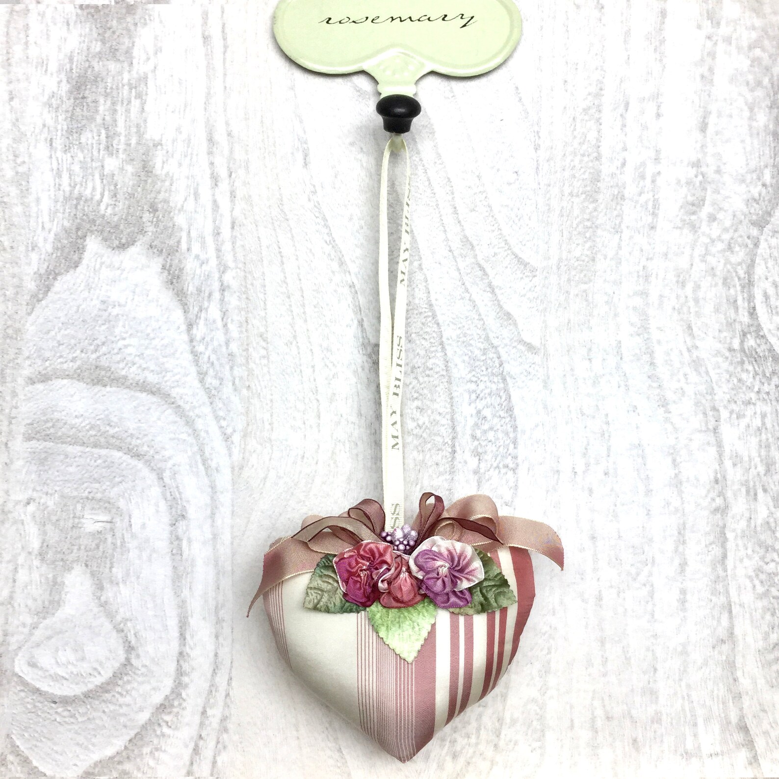 Silk Stripes Heart Sachet Handmade Silk Flower Sachet - Etsy