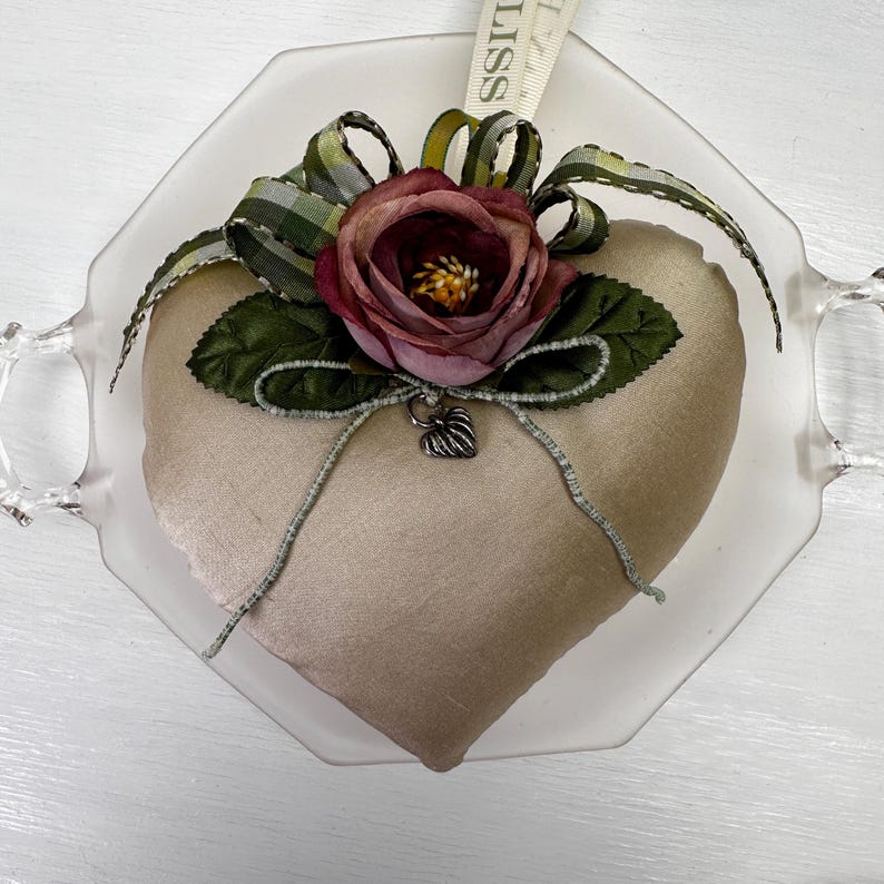 Silk Heart Sachet: Rose Charm, Victorian Decor, Aromatherapy Gift - Etsy