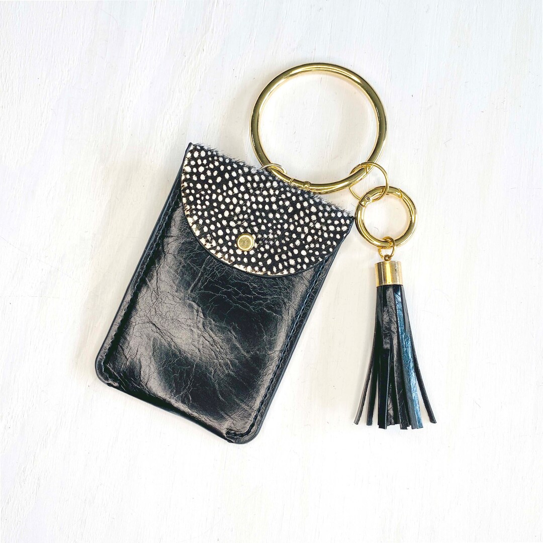 Genuin Leather Card Holder Keychain - Etsy