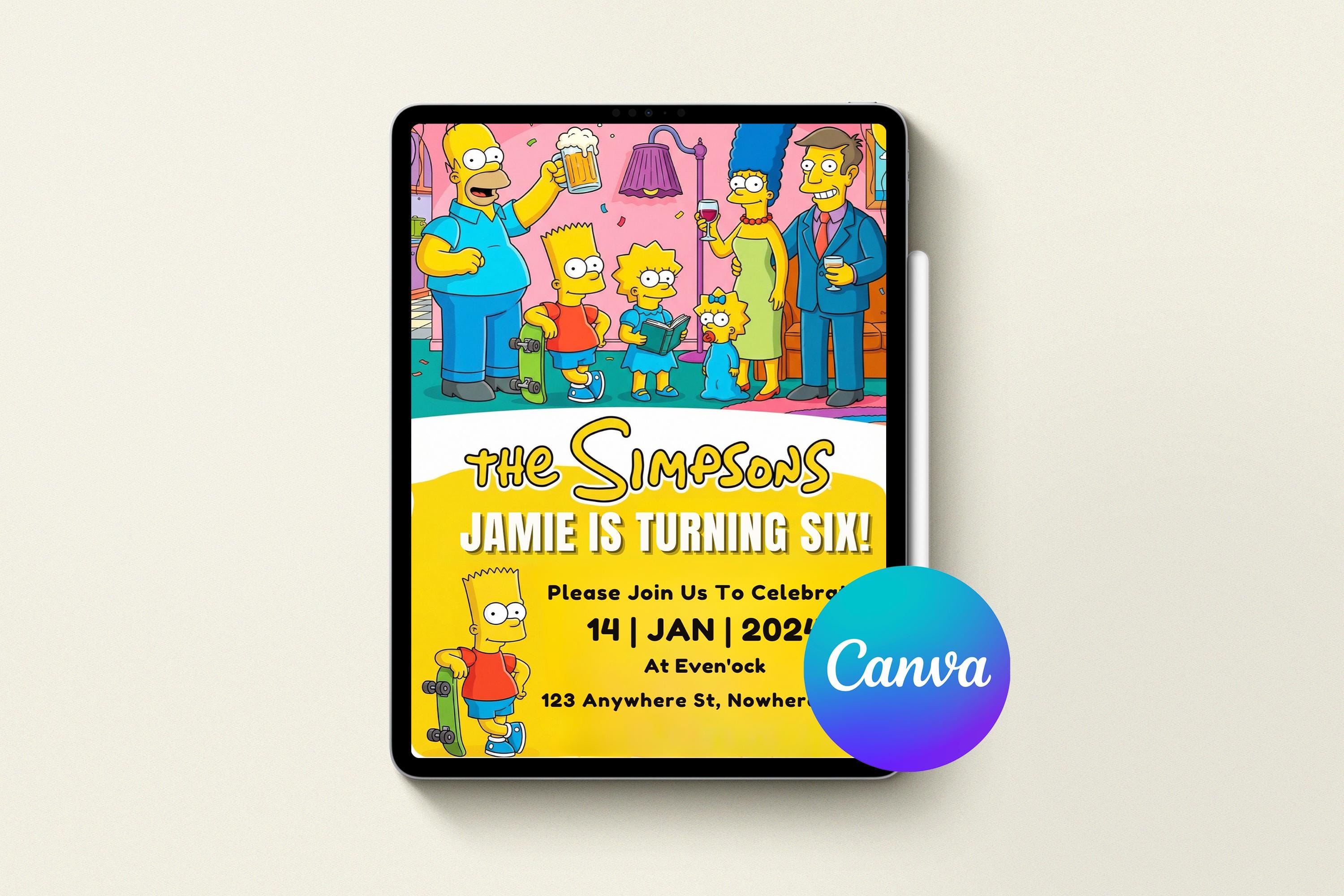 Simpsons Birthday Invitation | the Simpsons Party Invite - Etsy