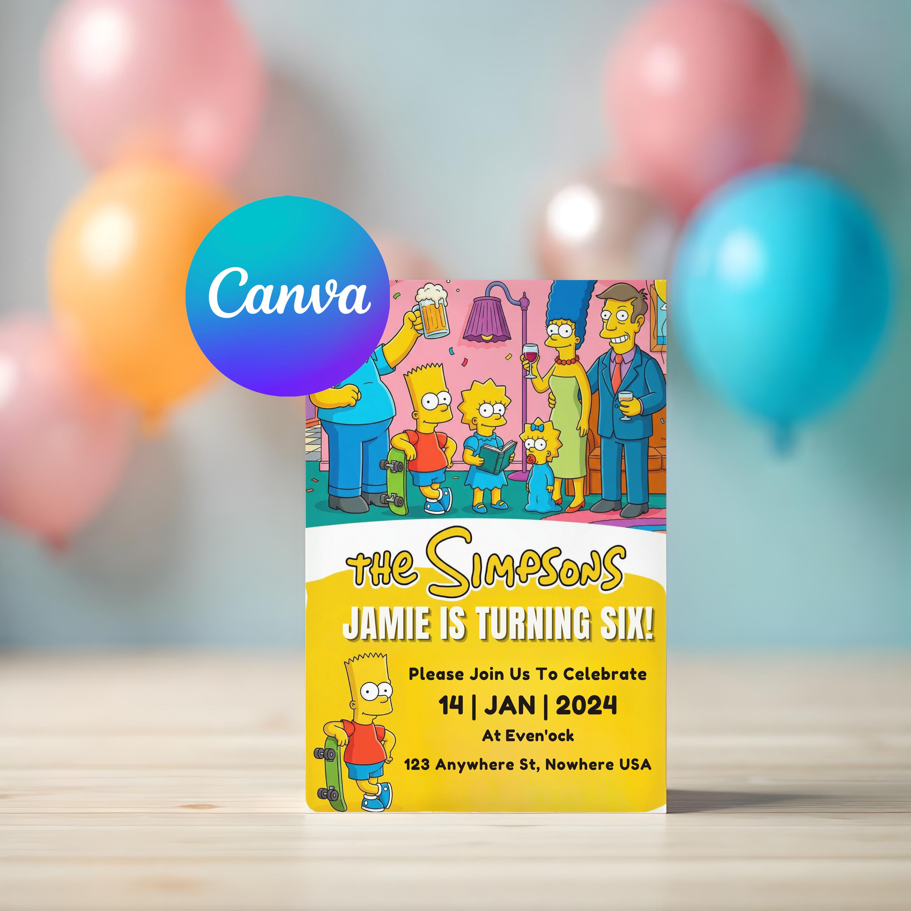 Simpsons Birthday Invitation | the Simpsons Party Invite - Etsy