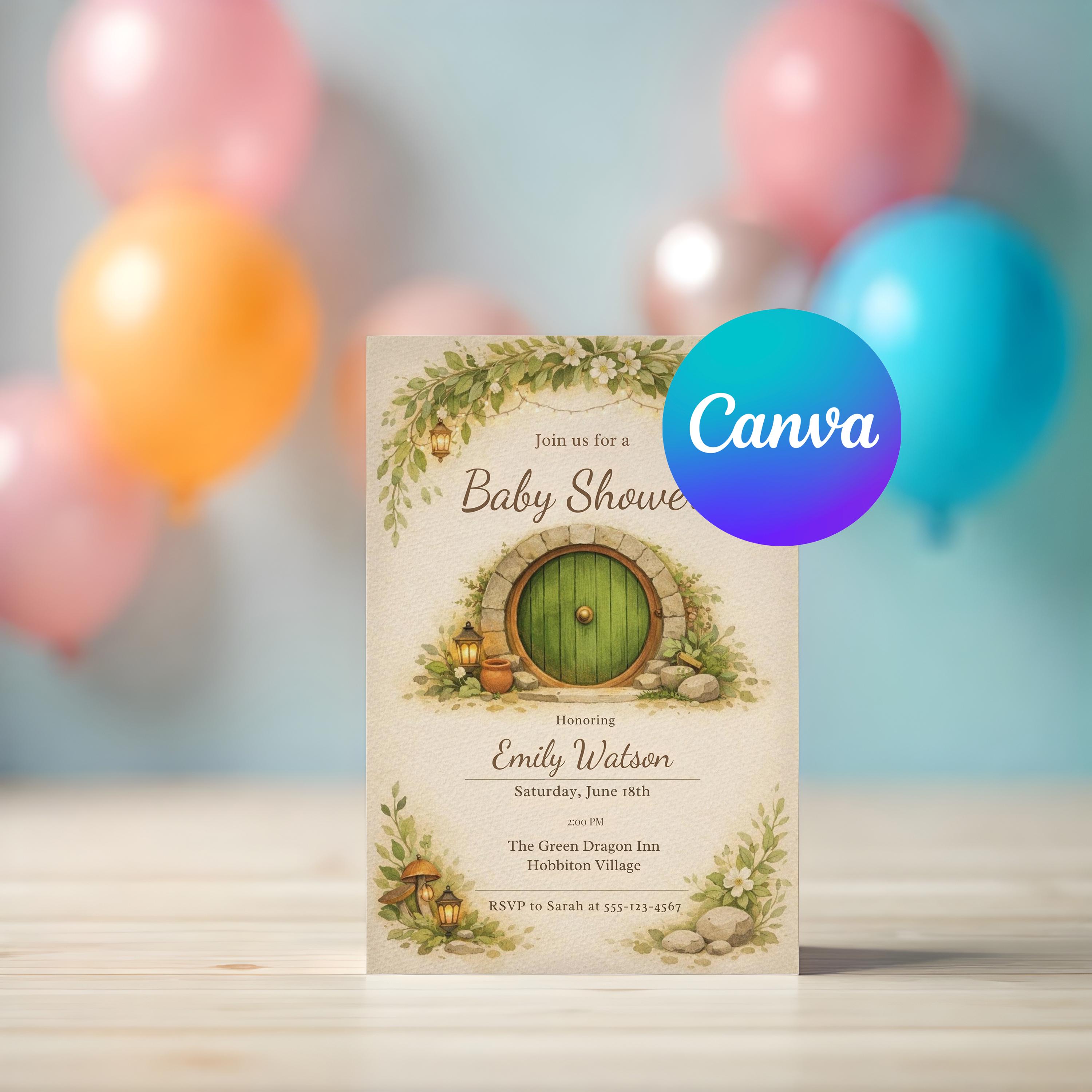 Hobbit-inspired Baby Shower Invitation | Cozy Woodland Theme - Etsy