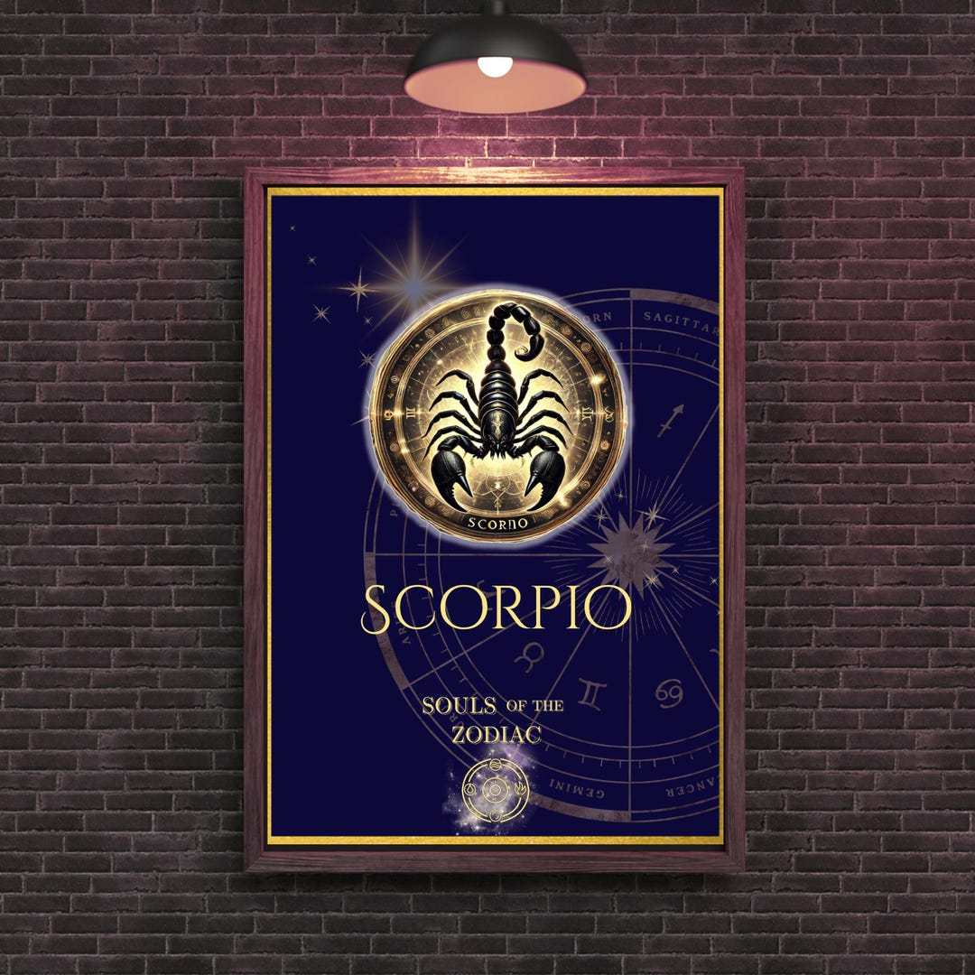 Scorpio Zodiac Wall Art Printable – Astrology Digital Poster in 3 Sizes ...