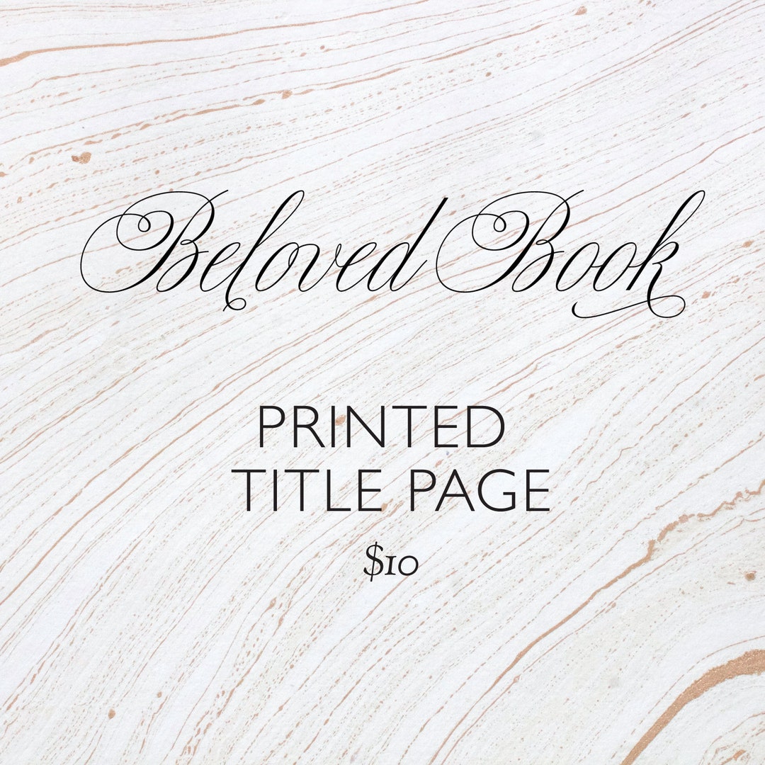 Beloved Book - Printed Title Page - Etsy