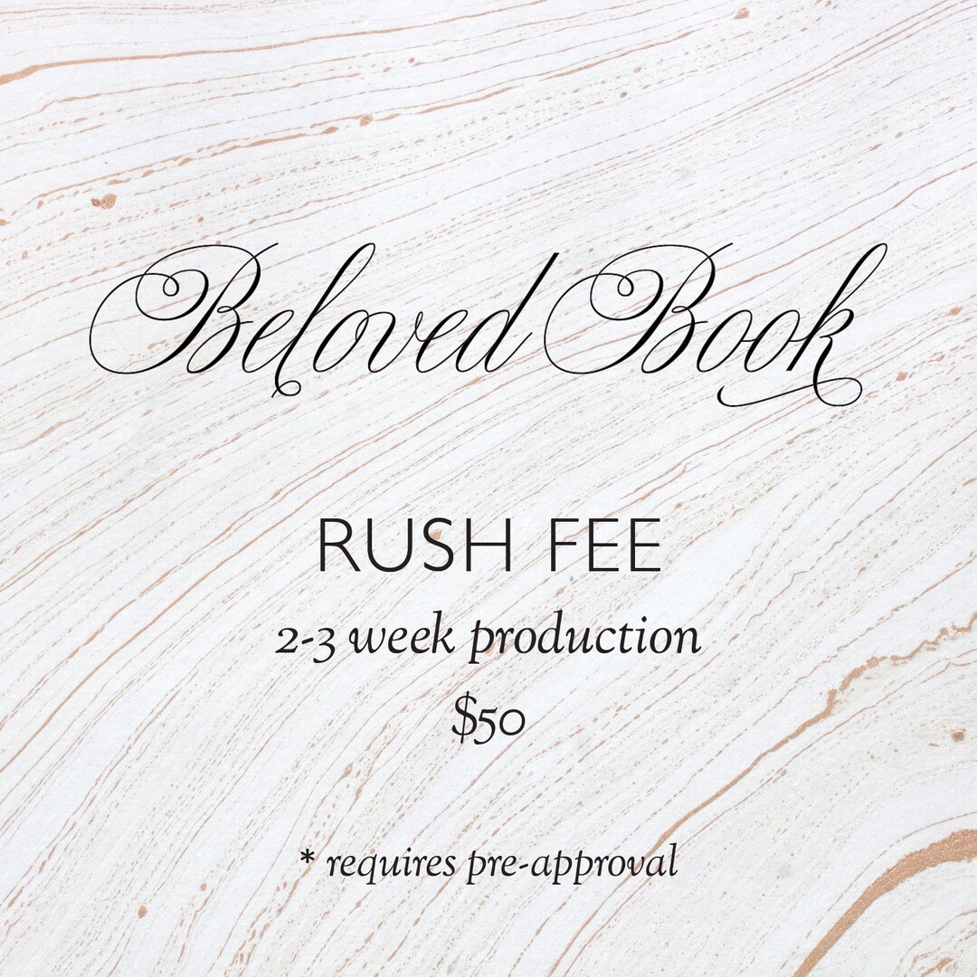 Beloved Book Rush Fee // 2-3 Week Production - Etsy