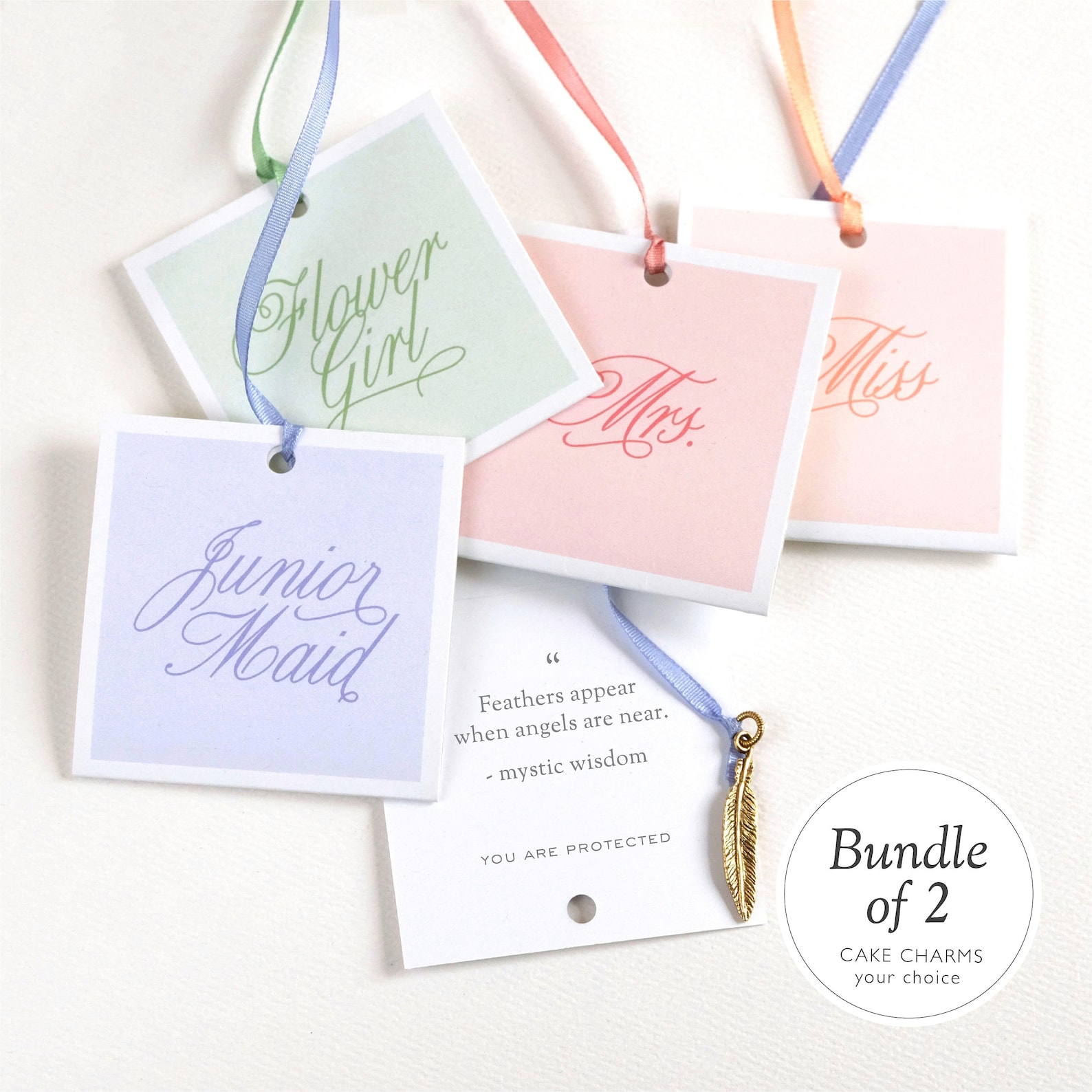 Wedding Cake Pull Gold Bridesmaid Charm Cake 2 Cake Pulls - Etsy