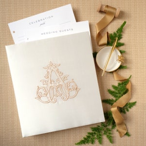 Vintage Vine Wedding Guest Book - French Blue Guestbook - Engagement ...