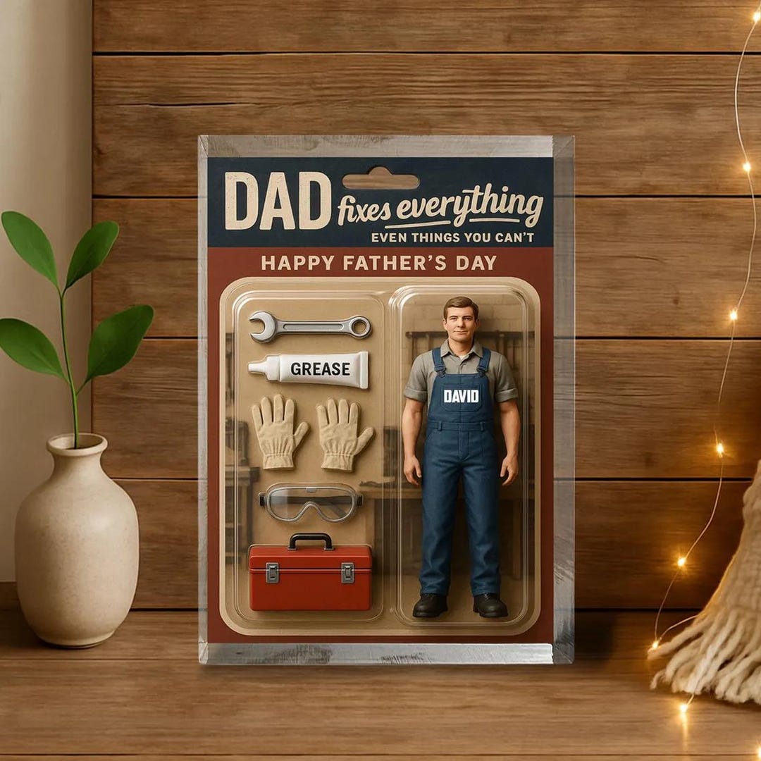 Customized Father's Day Gift, Dad Fixes Everything Acrylic Block ...