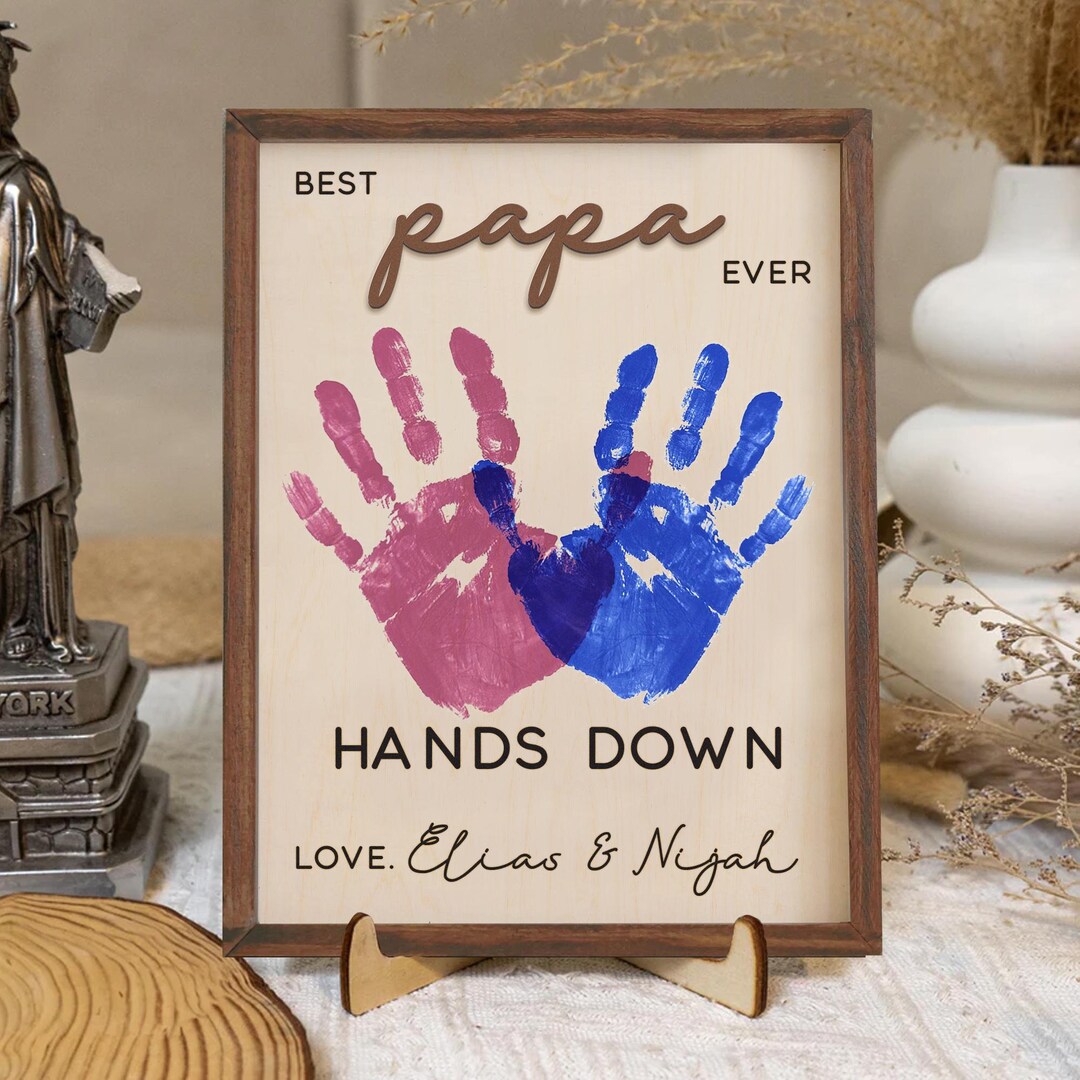 Custom Best Dad Ever Wooden Sign, Personalized Father Day Wooden Sign ...