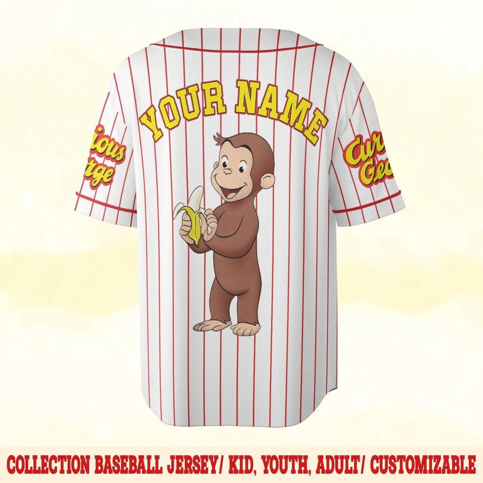 Curious George Birthday Baseball Jersey, Curious George Baseball Shirt ...
