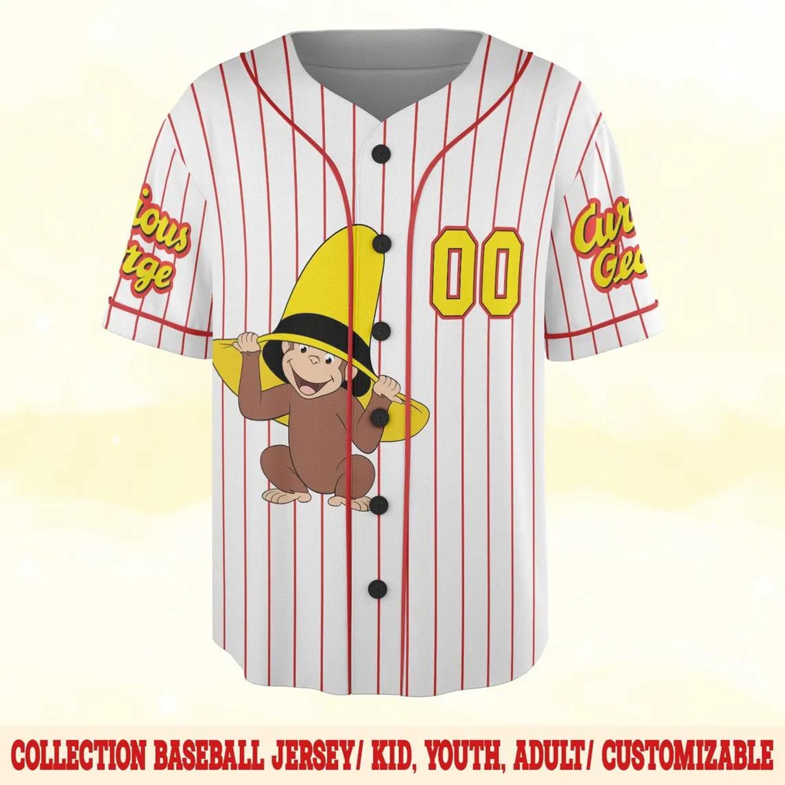 Curious George Birthday Baseball Jersey, Curious George Baseball Shirt ...