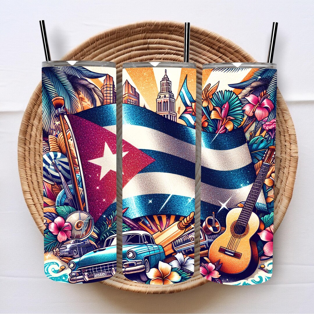 Cuba Tumbler Wrap, Tropical Havana Design (digital Download) - Etsy