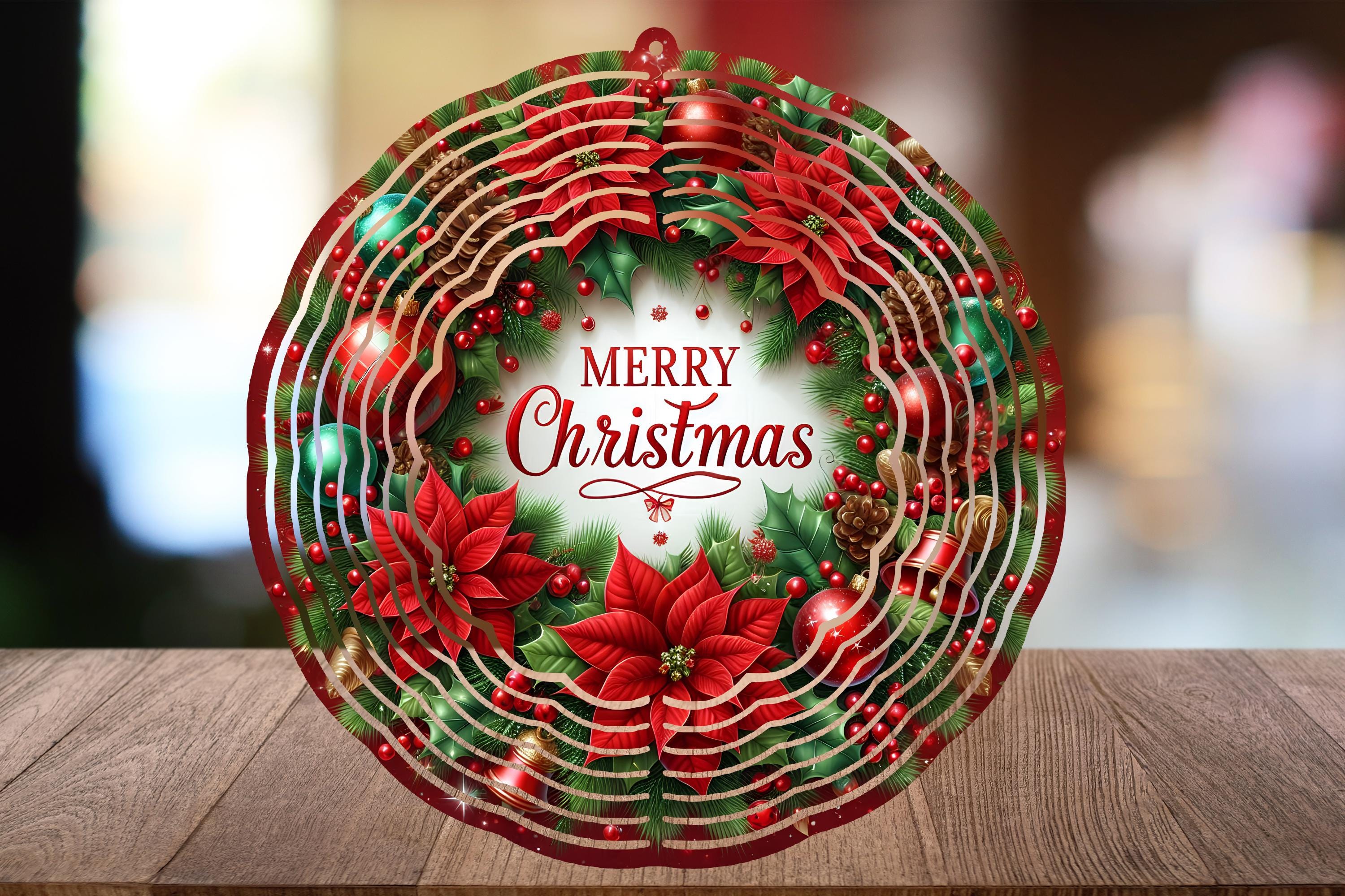 Merry Christmas Wind Spinner, Garden Decoration (digital Download) - Etsy