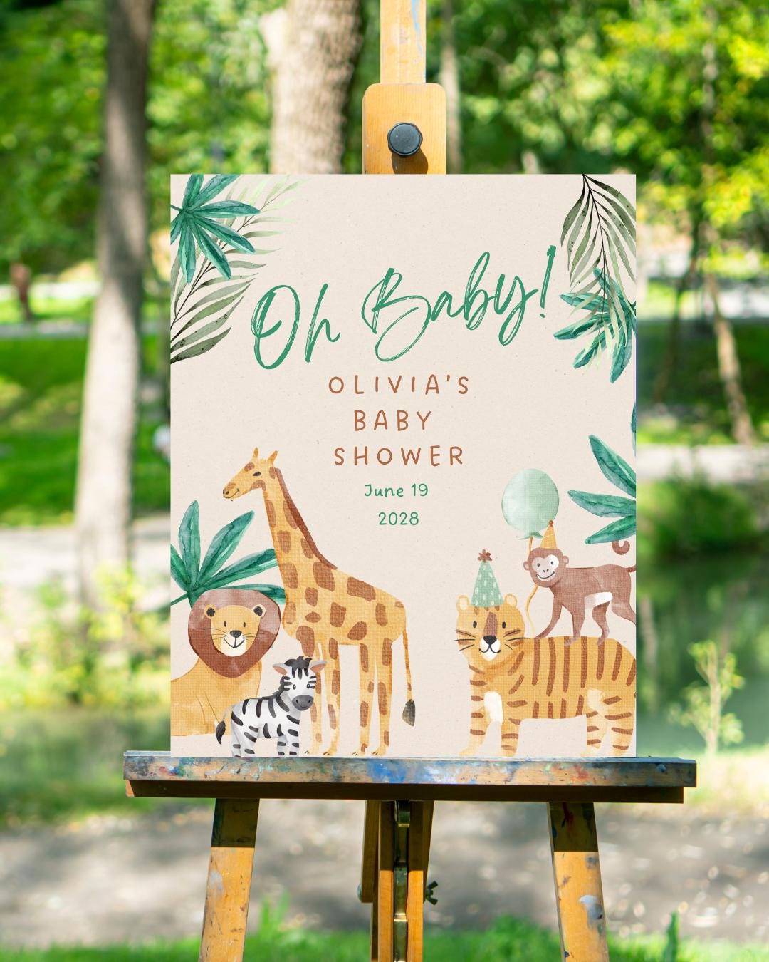 Safari Baby Shower Welcome Sign – Jungle Theme – Gender Neutral ...