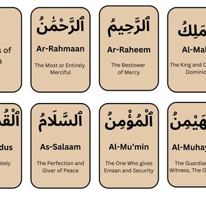 99 Names of Allah Flashcards - Etsy