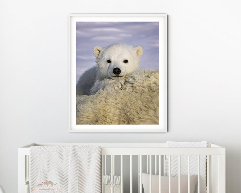 Bear Nursery Decor Polar Bear Print Baby Animal Nursery Art - Etsy ...