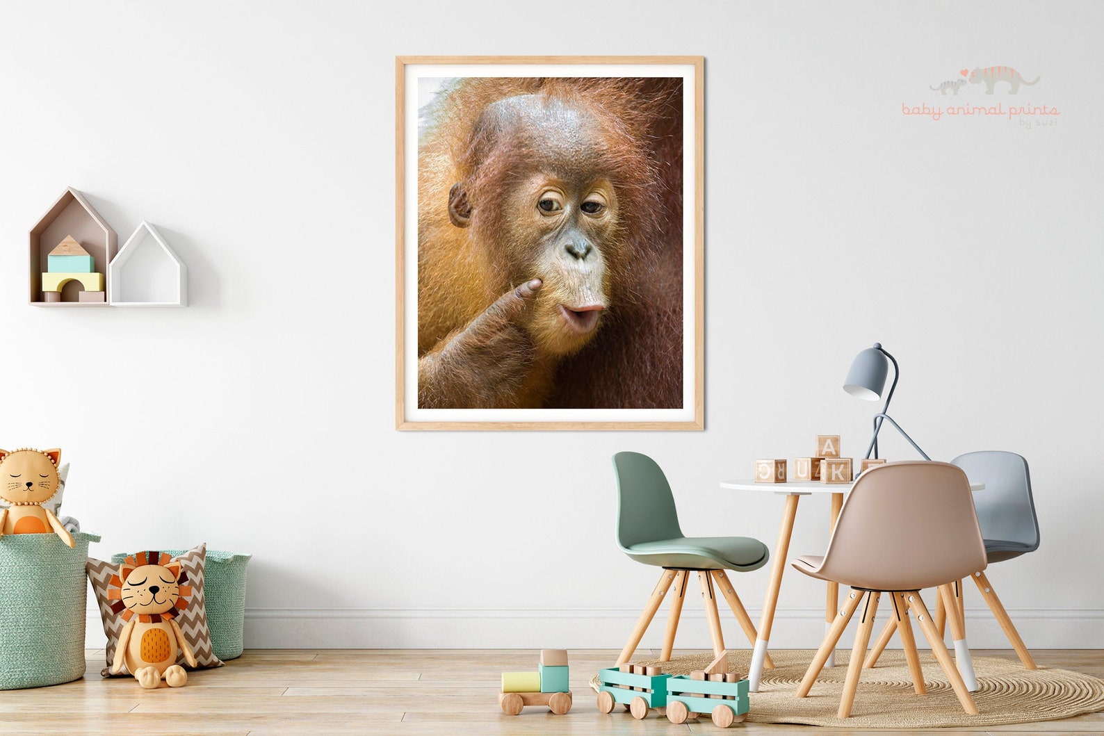 Safari Nursery Art / BABY ORANGUTAN / Baby Animal Print / Jungle ...