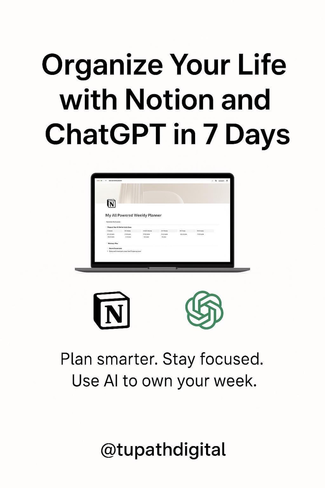 AI Weekly Planner – Notion Template + Chatgpt Prompts | Digital PDF ...