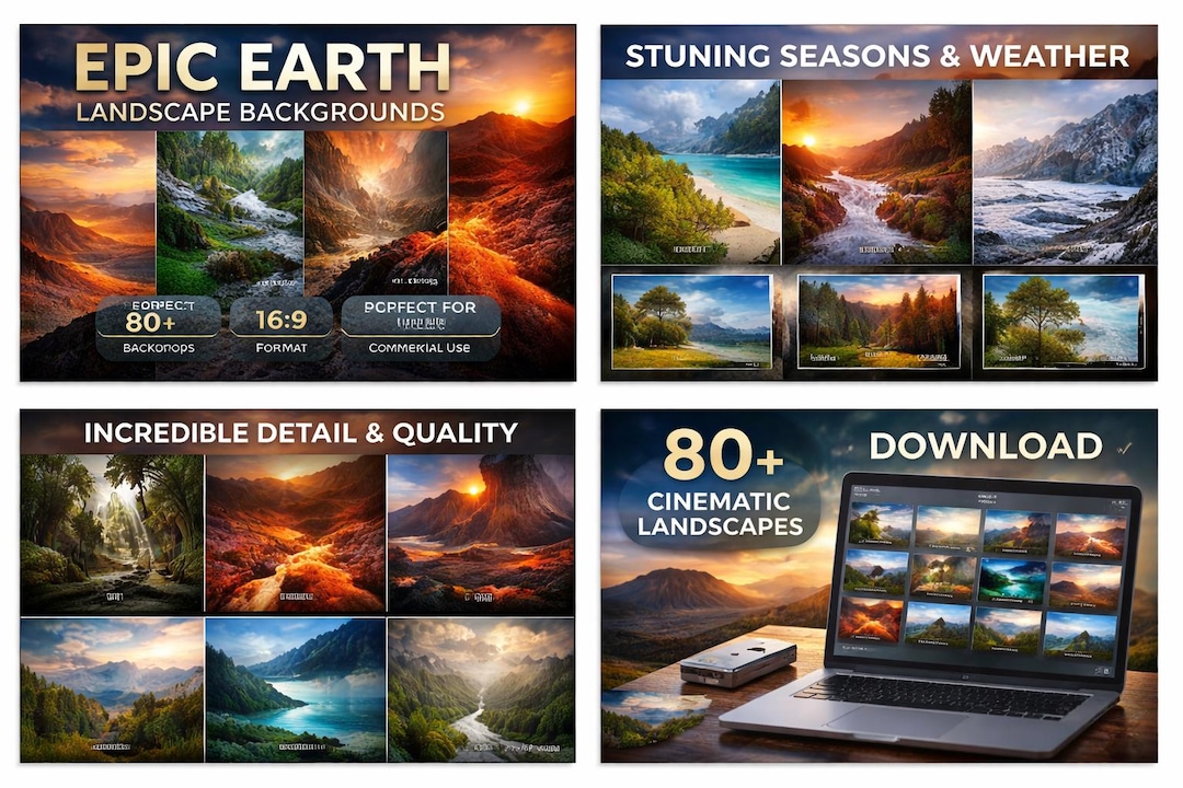 Epic Earth Landscape Backgrounds | Seasons & Weather | Cinematic Nature ...