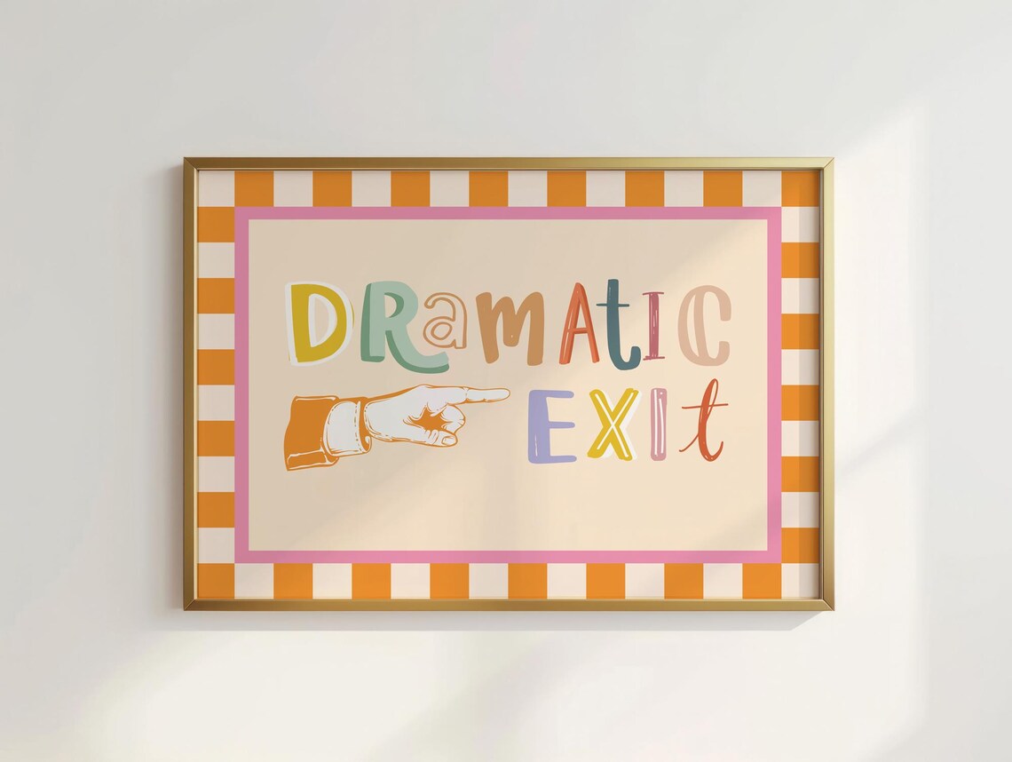 Hallway Dramatic Exit Wall Art, Funny Entryway Print, Funny Hallway ...