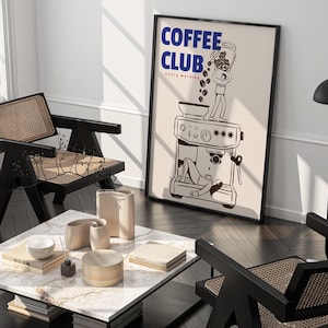 Retro Coffee Poster – Vintage Coffee Wall Art for Bar or Kitchen ...