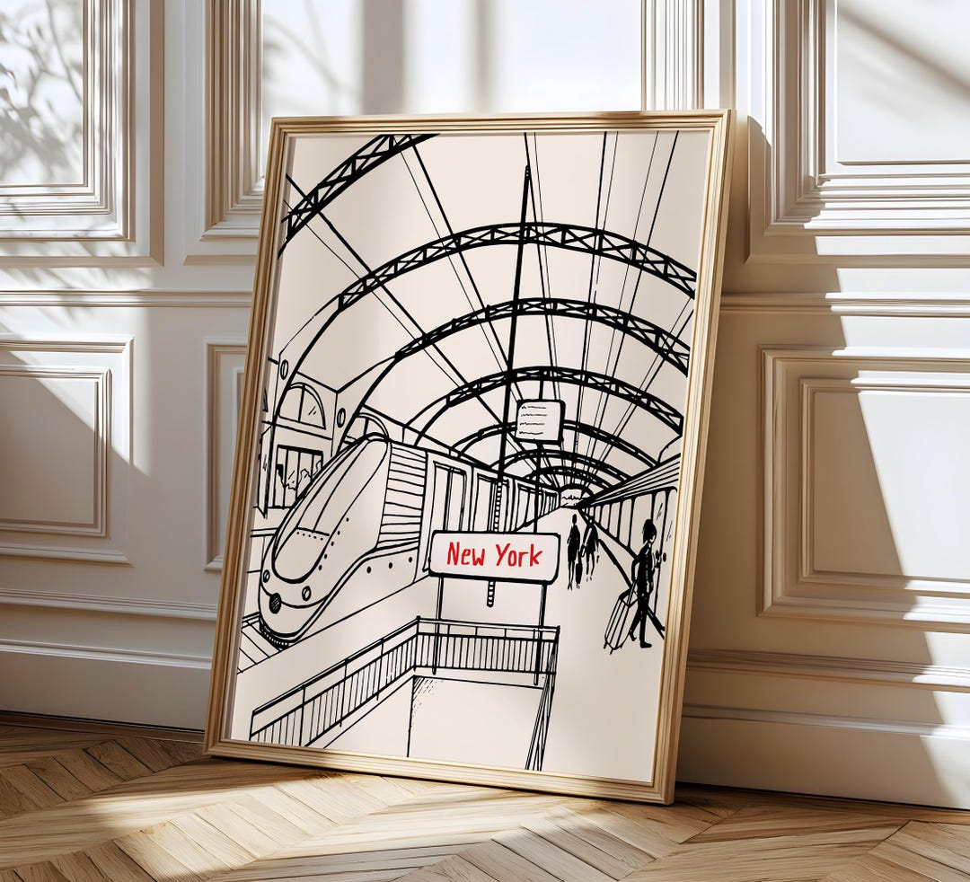 New York Subway Art Print, Subway Train Illustration, Iconic NYC Wall ...