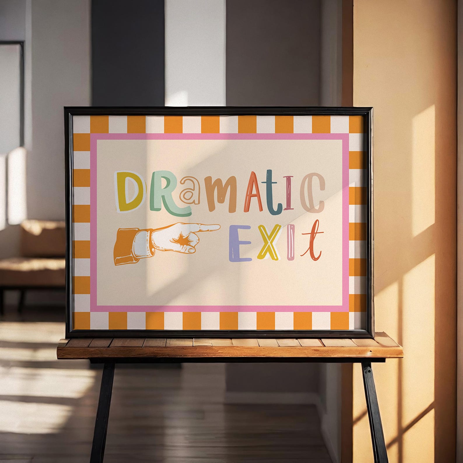 Hallway Dramatic Exit Wall Art, Funny Entryway Print, Funny Hallway ...