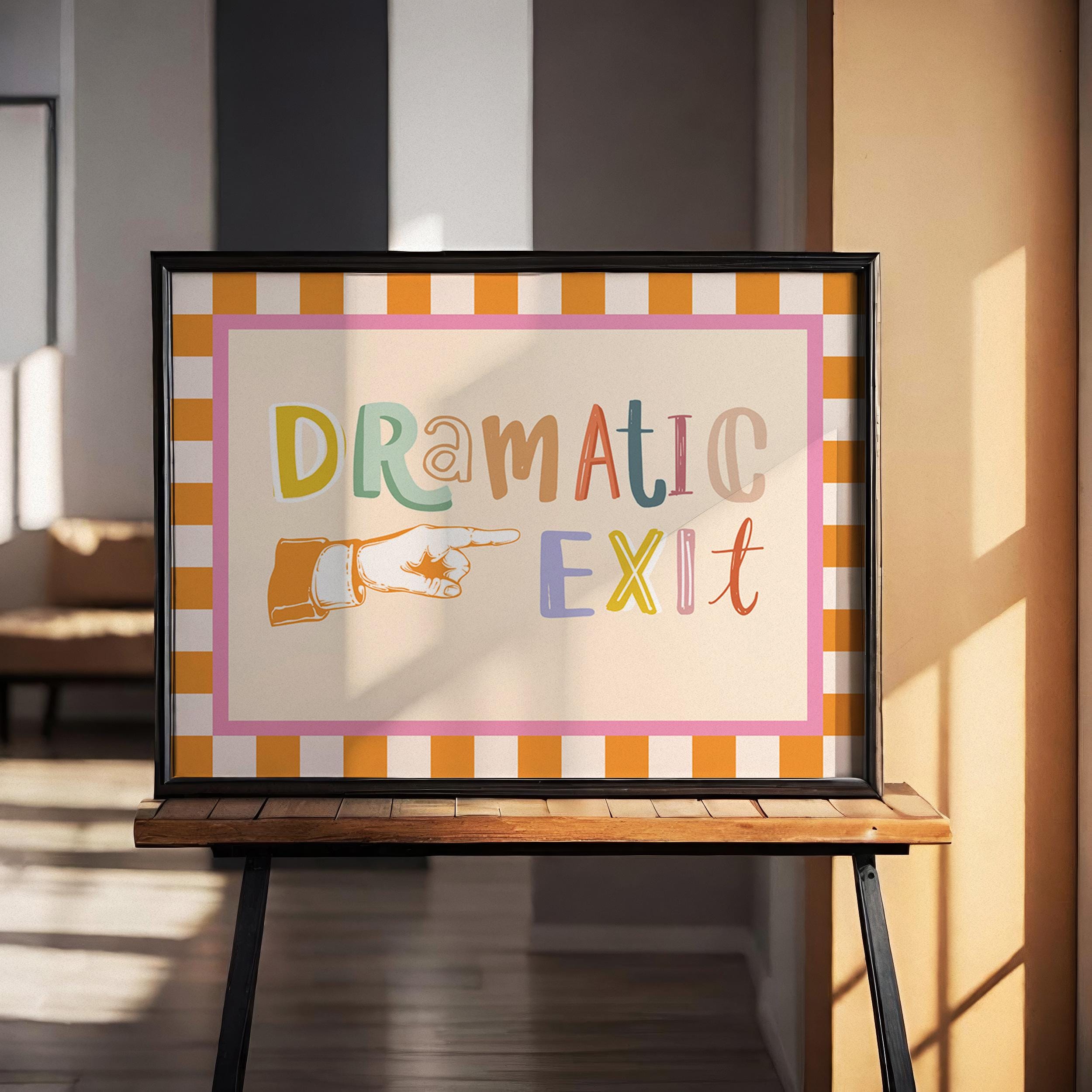 Hallway Dramatic Exit Wall Art, Funny Entryway Print, Funny Hallway ...
