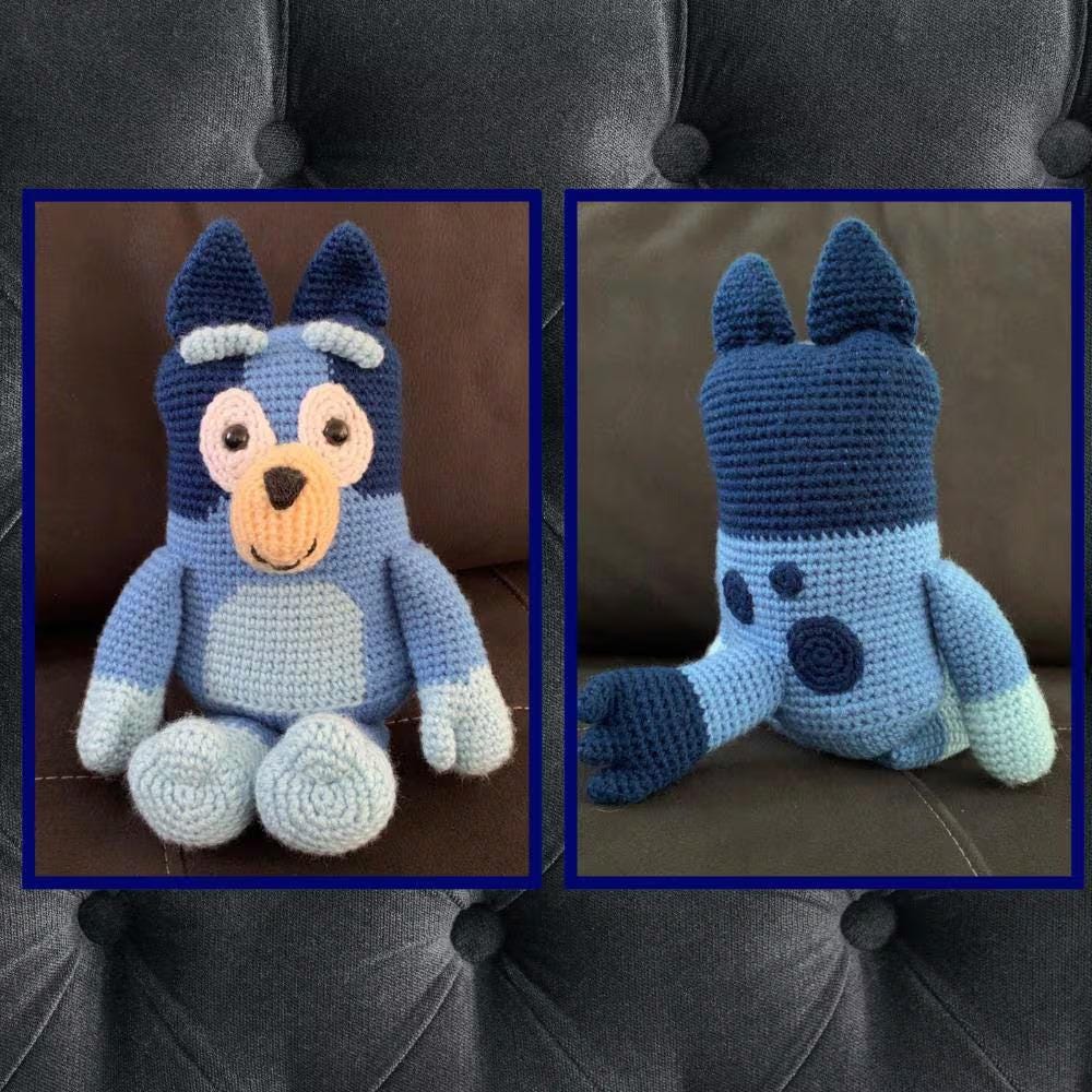 Bluey Crochet Pattern, Blue the Dog Crochet Pattern | Blue Heeler ...