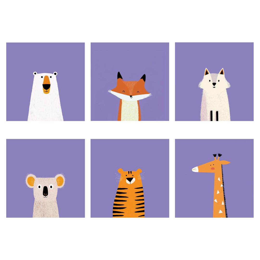 Jungle & Forest Animals Wall Art | Cute Kids Room Decor | Woodland and ...