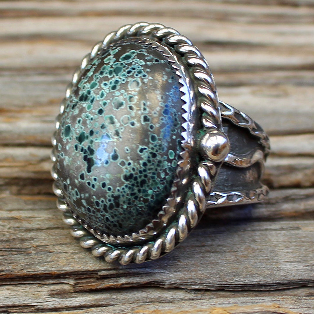 Turquoise Ring Candelaria Mine Fossil Pseudomorph Stone Very Rare Jim ...
