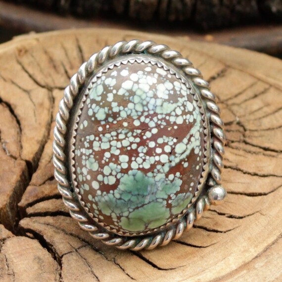Turquoise Ring Candelaria Mine Fossil Pseudomorph Stone Very | Etsy