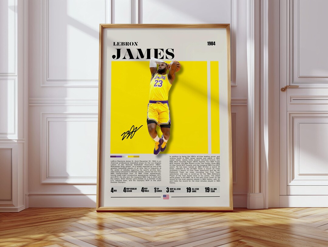 Lebron James Poster, Lebron James Wall Art Print, Basketball Decor ...