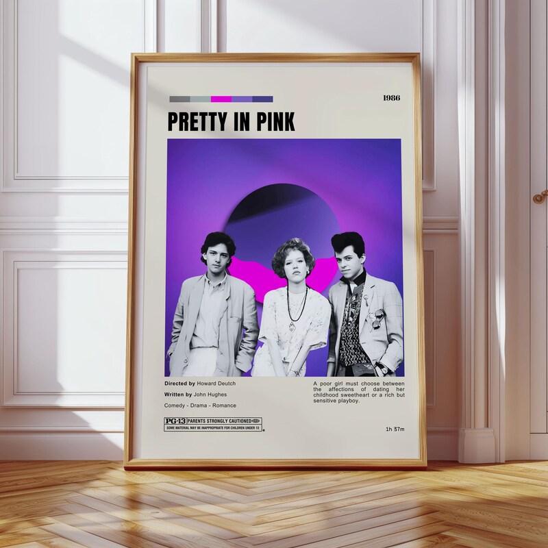 Minimalist Pretty in Pink Movie Poster - Etsy