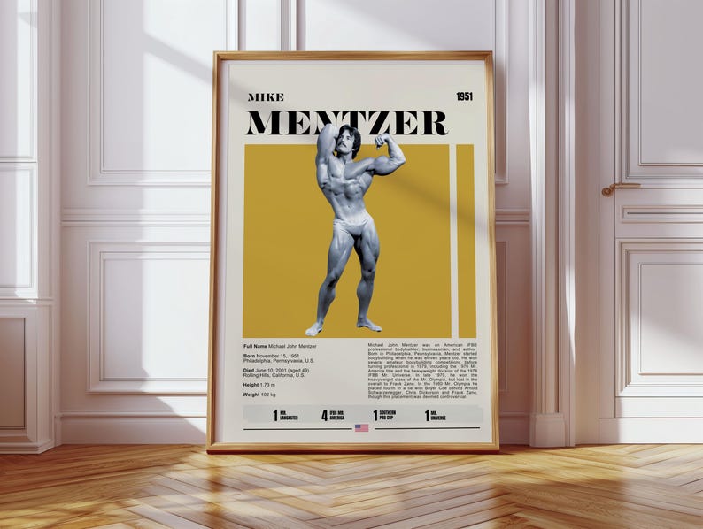Mike Mentzer Poster, Bodybuilding Poster, Gym Posters, Motivational Poster, Gym Decor, Fitness ...
