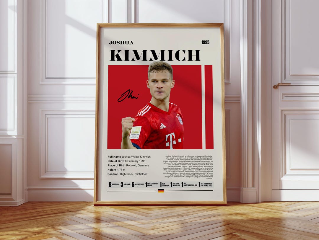 Joshua Kimmich Poster, Bayern Munich Poster, Poster, Soccer Gifts ...